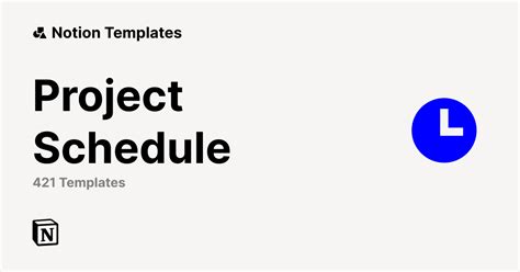 Notions Project Schedule Templates Notion Marketplace