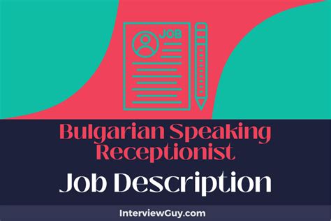 Bulgarian Speaking Receptionist Job Description Updated For 2025