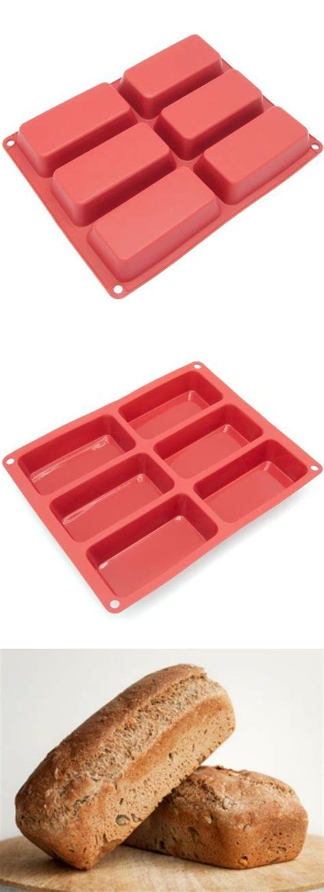 Freshware 6 Cavity Silicone Mini Loaf Pan Designed To Promote Even
