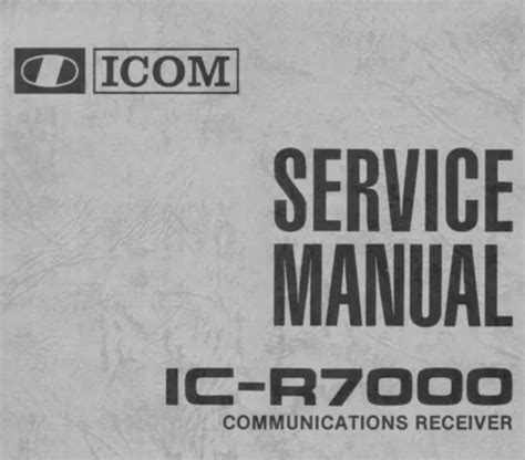 Icom Ic R7000 Service Manual Circuit Diagram Techniques Schematic