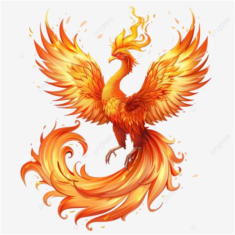 붉은 불길의 날개를 펼친 피닉스 새 불사조 새 상승 Png 일러스트 및 이미지 에 대한 무료 다운로드 Pngtree