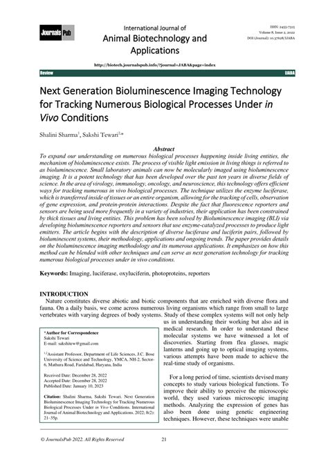 Pdf Next Generation Bioluminescence Imaging Technology For Tracking Numerous Biological