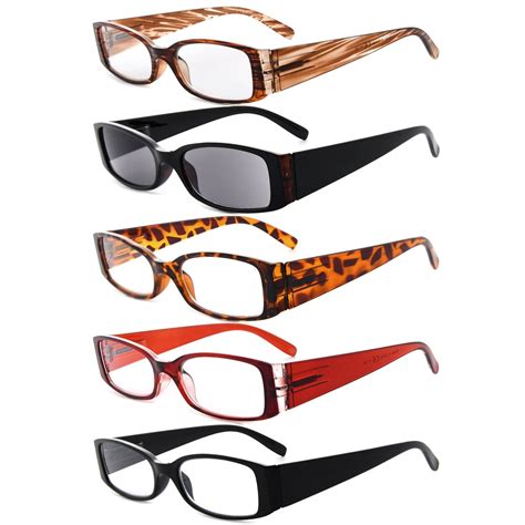 Reading Glasses Narrow Lens Readers 5 Pack For Women