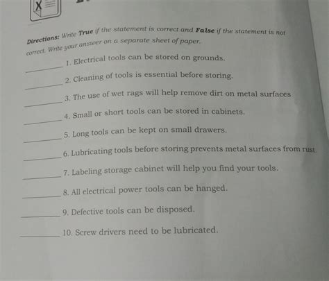 Write True If The Statement Is Correct And False If The Statement Is Not Correct Write Your