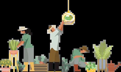 卡通园丁种植修剪植物施肥浇水养护人物元素 8 花瓣网