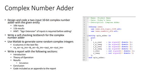 Complex Number Adder 1 Name Student Name Date