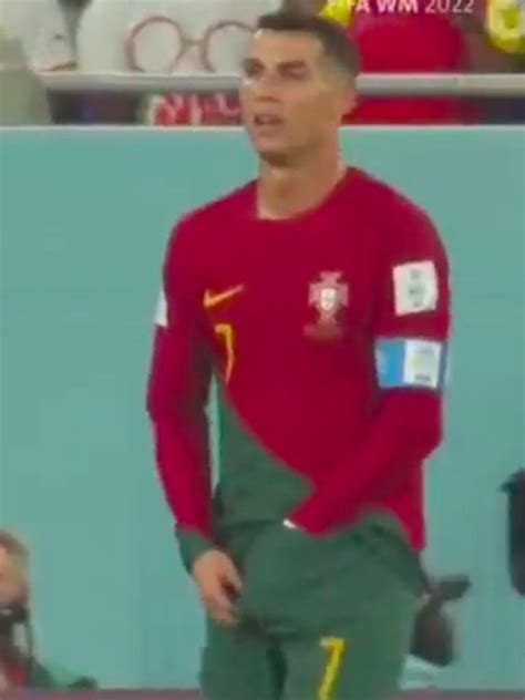 Cristiano Ronaldo Caught Putting His Hand Down His Pants In The Qatar