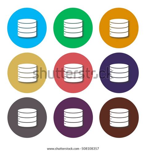 Set Database Icons Flat Design Vector Stock Vector Royalty Free Shutterstock
