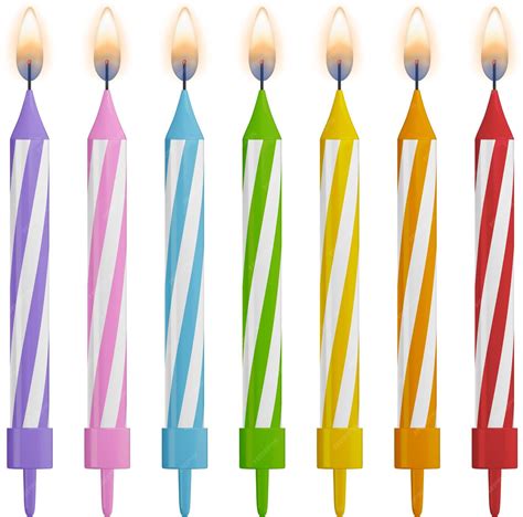 Conjunto De Velas De Cumpleaños Aisladas Vector Premium