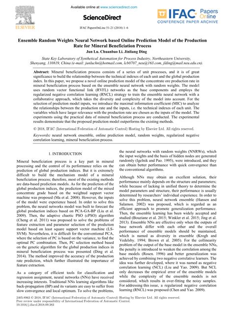 Pdf Ensemble Random Weights Neural Network Based Online Prediction