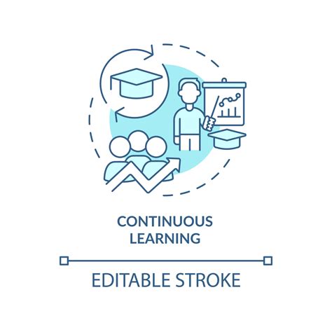 Continuous Learning Turquoise Concept Icon Trendy Skill To Put In Resume Abstract Idea Thin