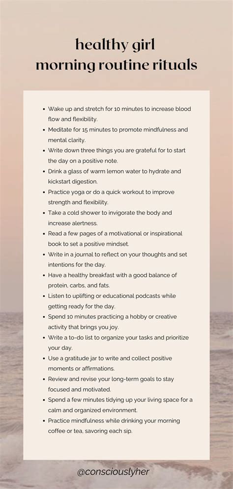 Healthy Girl Morning Routine Ritual Practicing Self Love Self Care