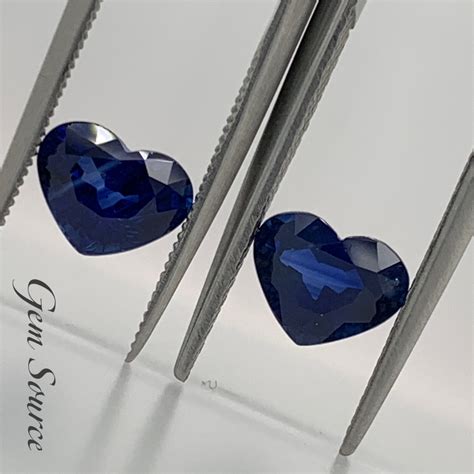 Blue Sapphire Heart Shape Pair 329ct Gem Source