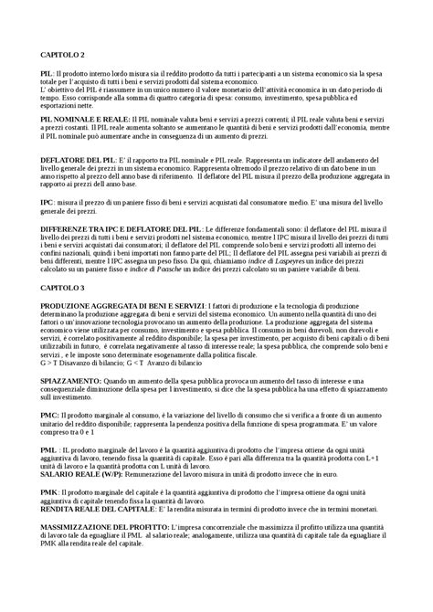 Macroeconomia Riassunto Docsity