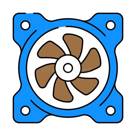 Fan Computer Part Icon Color Illustration Stock Illustration
