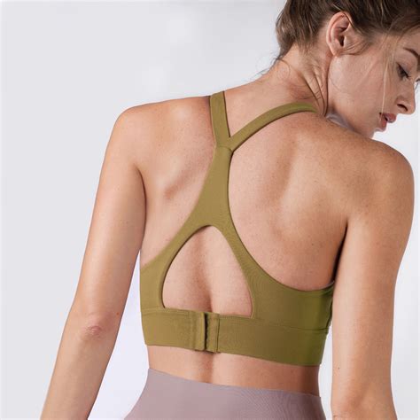 Hoppe Fumeng Women Sport Bra Sexy Push Up Wear With Button At Back