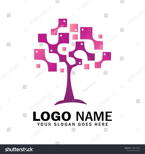 Tree Tech Logo Digital Tree Symbol Stock Vector Royalty Free