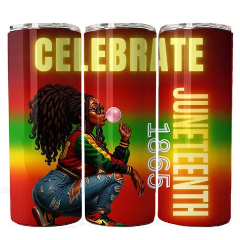 Juneteenth Tumbler Design Png Afrocentric 20oz Wrap Freedom Day