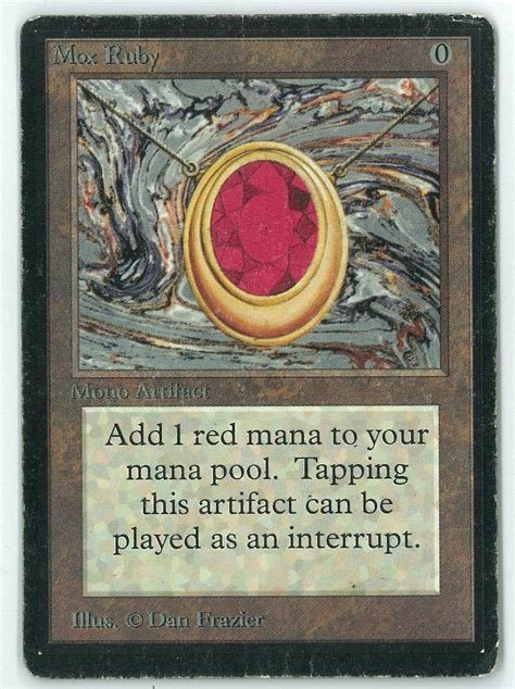 Magic The Gathering Beta Single Mox Ruby Moderate Play Mp Da Card