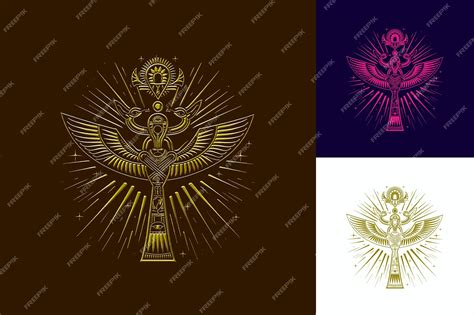 Premium Psd Mysterious Egyptian Ankh Logo With Scarab And Lotus For