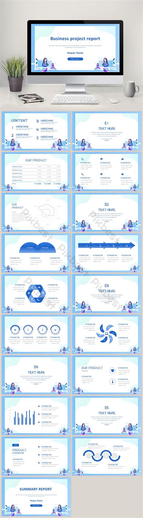Blue Business Project Report Ppt Template Powerpoint Ppt Template