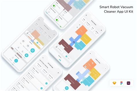 Smart Robot Vacuum Cleaner App Ui Kit Graphic By Betush · Creative Fabrica