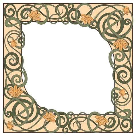 Diseño de marco art nouveau dibujado a mano Vector Gratis