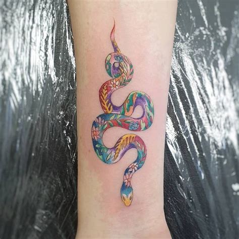 25 Ideas Embracing Color In Snake Tattoo Designs Welcome To Fashion