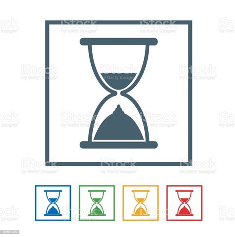 Icône De Lhorloge Sable Plat Isolé Sur Fond Blanc Icône Illustration