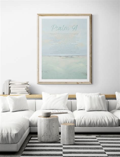 Psalm 91 Wall Art Christian Art Large Scripture Wall Art Psalms 91