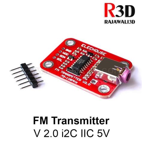 Jual Arduino Fm Transmitter Module V20 Pemancar Radio Fm I2c Iic 5v