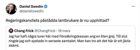 Eric Rosén on Twitter Måste oombedd rycka ut till danielswedins
