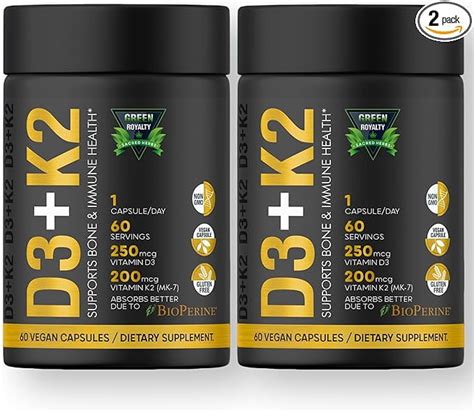 Vitamin D3 10000 Iu K2 200mcg Soft Gels 2 In 1 D3k2 Infused With