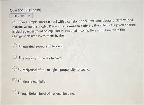 Solved Question Point Listenconsider A Simple Macro Chegg