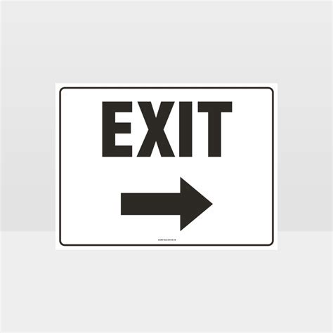 Exit Right Arrow Sign Notice Information Sign HAZARD SIGNS NZ
