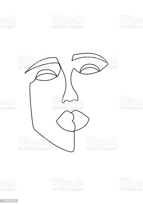 한 줄은 현대 여성 초상화를 예술합니다 추상적인 여자는 한 줄 드로잉에 직면합니다 추상적인 모양의 현대적인 여성 초상화 벡터 그림입니다 개성 개념에 대한 스톡 벡터 아트 및