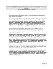 CSD HW Docx CSD Introduction To Communication Sciences And Disorders Homework Due On