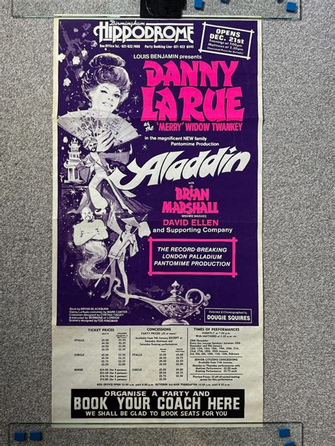 1981 Aladdin Birmingham Hippodrome Theatre Coach Poster Danny La Rue