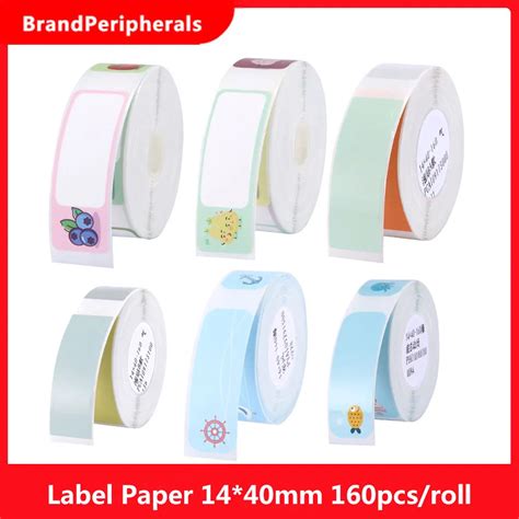 Niimbot 열전사 인쇄 라벨 용지 1440mm 160 개롤 바코드 가격 크기 이름 블랭크 라벨 방수 찢김 방지 감열식 라벨 용지self Adhesive Paper