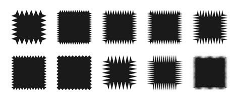 Premium Vector Zig Zag Edge Square Shape Set Jagged Elements