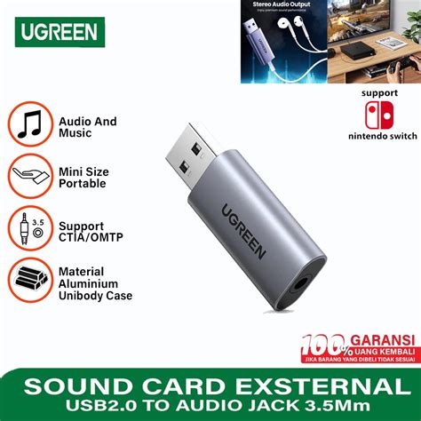 Jual Ugreen Converter Audio Jack 35mm To Usb Sound Card External