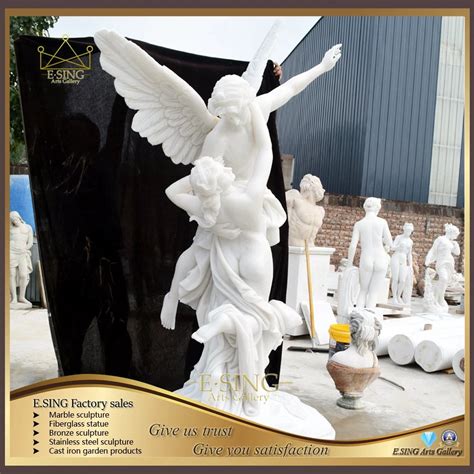 Outdoor Garden Decor Large Religious Life Size Stone Cupid And Psyche