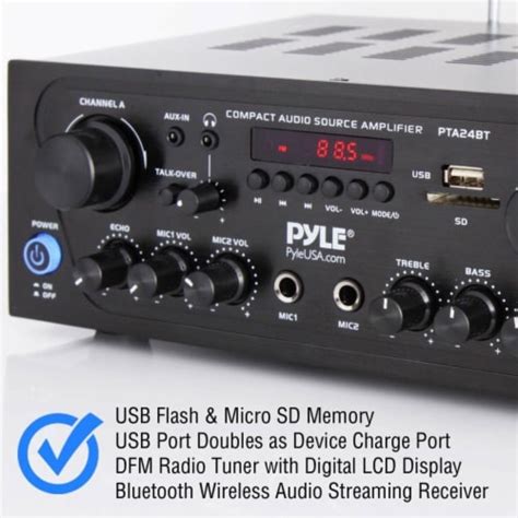 Pyle PTA BT Bluetooth Home Audio Watt Channel Amplifier Stereo Receiver Piece Kroger