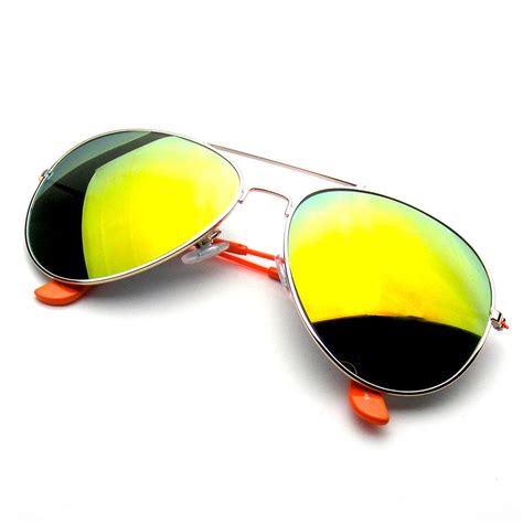 Reflective Revo Flash Full Mirrored Aviator Sunglasses Emblem Eyewear