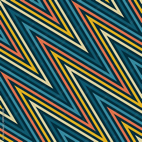 Zigzag Seamless Pattern Diagonal Chevron Stripes Background Vector