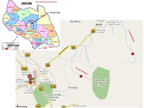 Sampling Stations At Sungai Mengkibol Madek And Dengar The Pebble