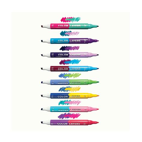 color layers double ended layering markers set of 8 ooly