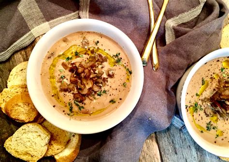 Cream Of Mushroom Soup With Red Wine And Thyme A Hint Of Wine