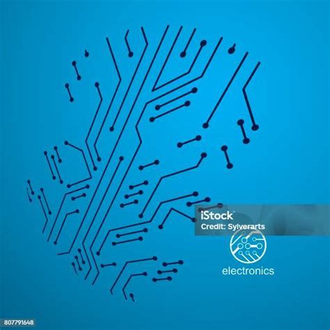 Papan Sirkuit Vektor Dengan Komponen Elektronik Perangkat Teknologi