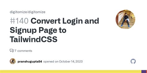 Convert Login And Signup Page To Tailwindcss · Issue 140 · Digitomize
